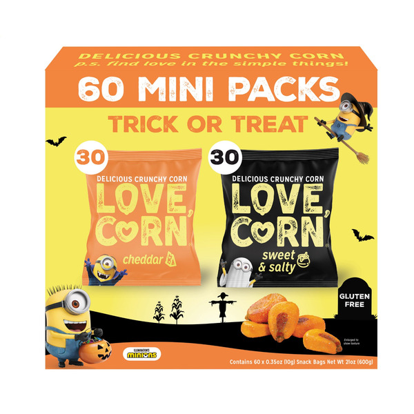 Love Corn Minions Trick or Treat Variety Pack, .35 oz, 60-count Same ...