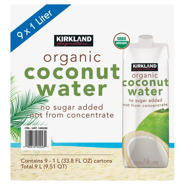 Kirkland Signature Organic No Sugar Added Coconut Water Same-Day ...