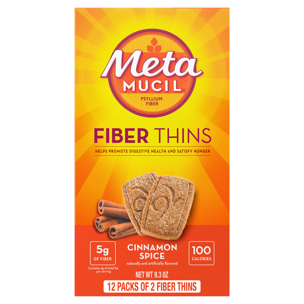 Publix Metamucil Cinnamon Fiber Thins, Psyllium Husk Fiber Supplement ...