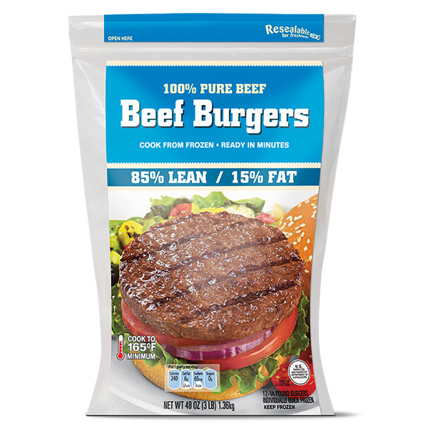 85% Lean 15% Fat Ground Beef Patties Same-Day Delivery or Pickup | ALDI