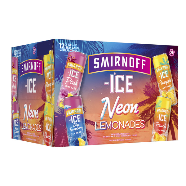 Smirnoff Ice Neon Lemonade Variety Pack, 12 fl oz, 12 Pack Cans, 4.5% ...