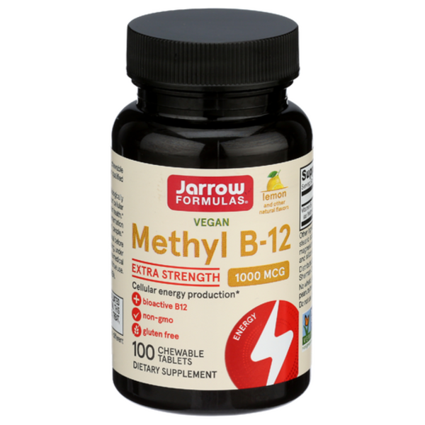 Jarrow Formulas Methyl B-12, Vegan, Extra Strength, 1000 mcg, Chewable ...
