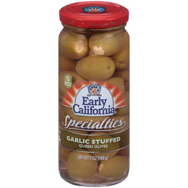 Early California Specialties Spanish Garlic Stuffed Queen Olives (7 oz ...