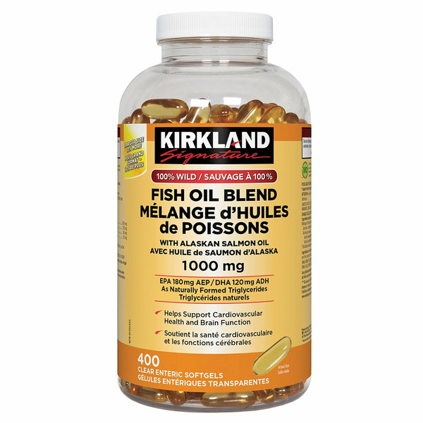 Costco Kirkland Signature 100% Wild Fish Oil Blend Softgels Same-Day ...