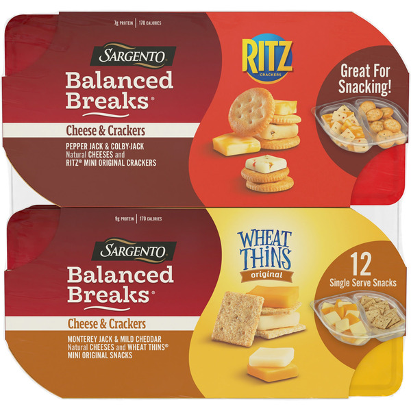 Sargento Balanced Breaks® Cheese & Crackers Variety Snack Kit, 12-Pack ...