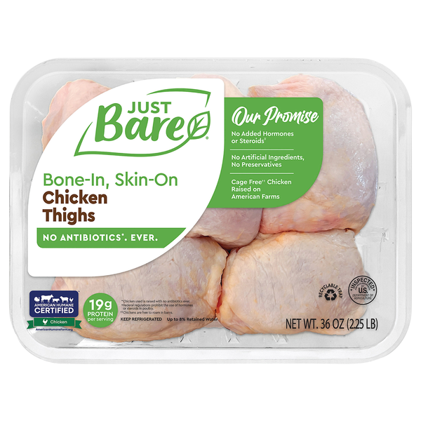 Just Bare Natural Fresh Chicken Thighs Family Pack Same-Day Delivery or Pickup | Woodman's Food ...