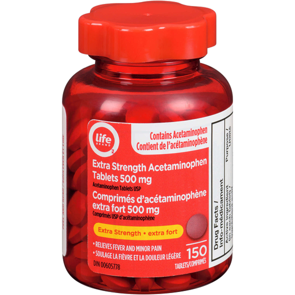 Real Canadian Superstore Life Brand 500mg Extra Strength Acetaminophen Tablets Same-Day Delivery ...