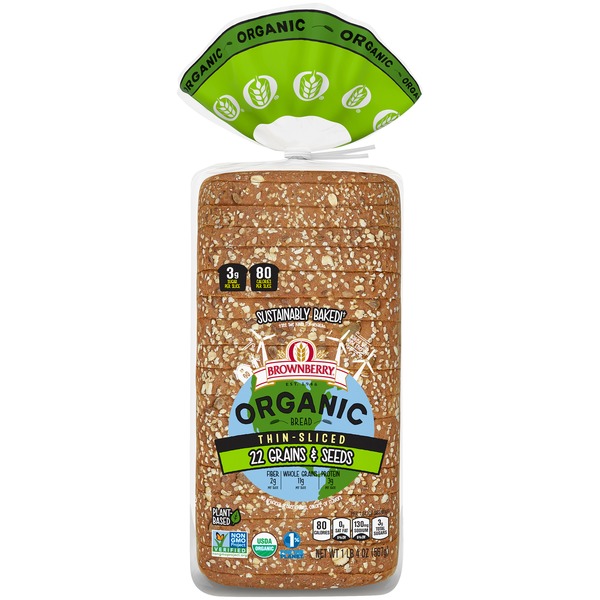 Brownberry Organic Thin-Sliced 22 Grains & Seeds Bread (20 oz) - Instacart