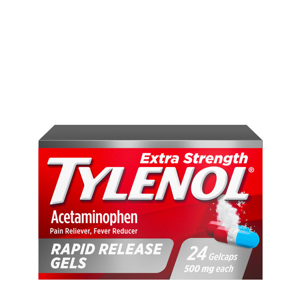 TYLENOL Extra Strength Acetaminophen Rapid Release Gels, Extra Strength ...