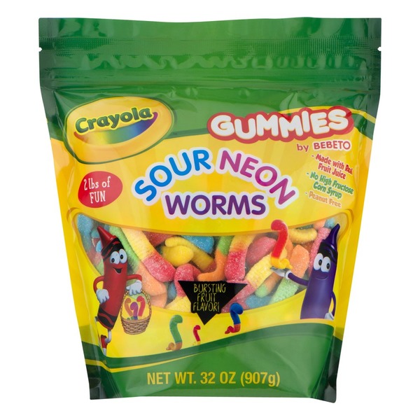 Crayola Gummies, Sour Neon, Worms (32 oz) - Instacart
