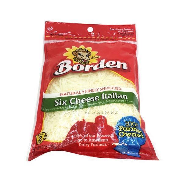 Borden Finely Shredded Six Cheese Italian (8 oz) - Instacart
