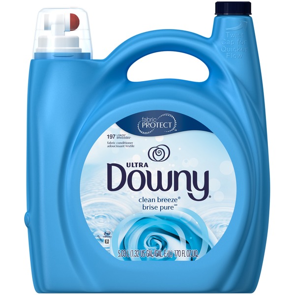 Downy Ultra Clean Breeze Fabric Softener w/ Silk Touch (170 fl oz ...