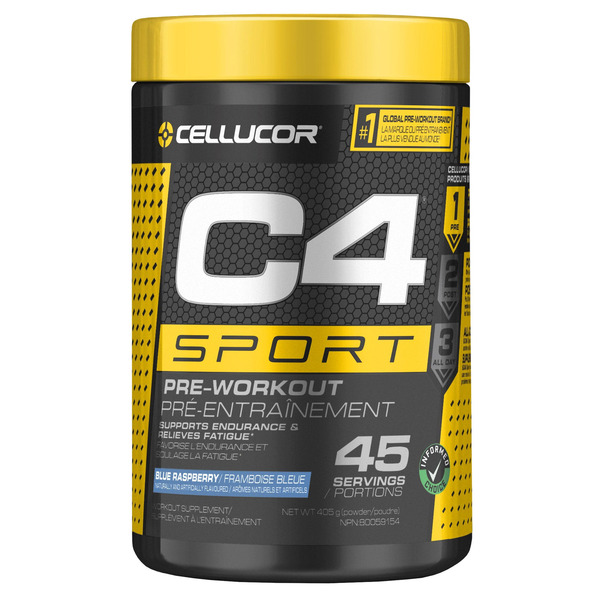 C4 Energy C4 Sport Blue Raspberry Flavour Pre Workout Powder With 3g ...