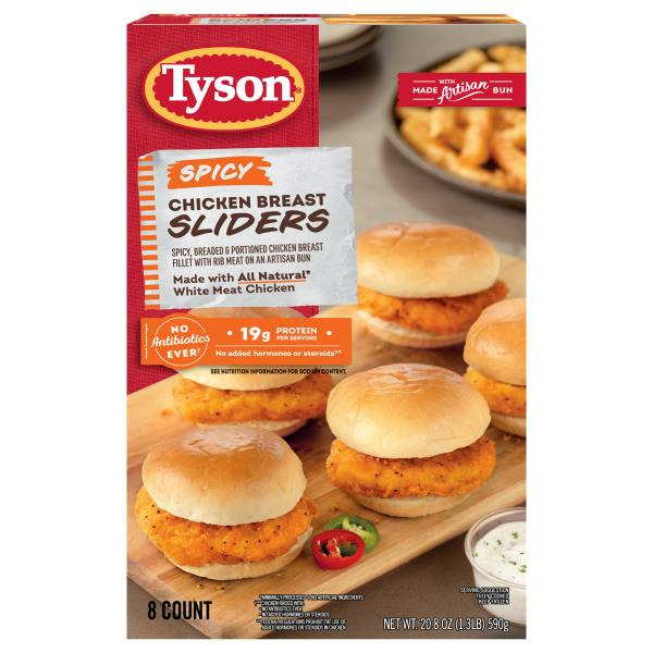 Publix Tyson Spicy Chicken Breast Sliders, 20.8 oz, 8 ct Box Same-Day ...