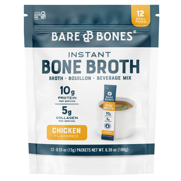 Bare Bones Chicken Bone Broth Sticks, .53 oz, 12-count Same-Day ...