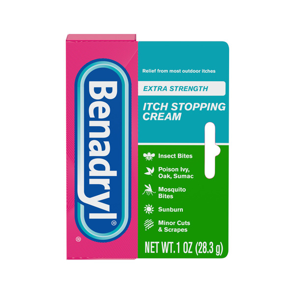 Benadryl Extra Strength Itch Relief Cream, Topical Analgesic, 1 oz Same ...