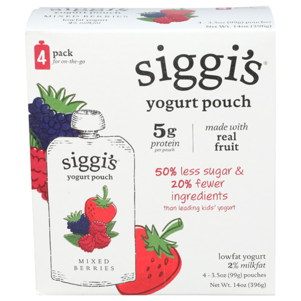 Sprouts Farmers Market Siggi's Kids Lowfat Yogurt Pouch, Mixed Berries ...