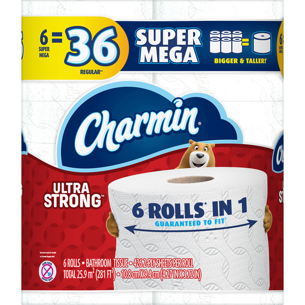 Charmin Ultra Strong Toilet Paper Super Mega Roll Same-Day Delivery ...
