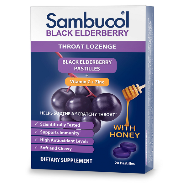 Publix Sambucol Black Elderberry Pastilles Throat Lozenge Same-Day ...