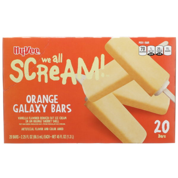 Hy-Vee Orange Galaxy Vanilla Flavored Reduced Fat Ice Cream In An ...