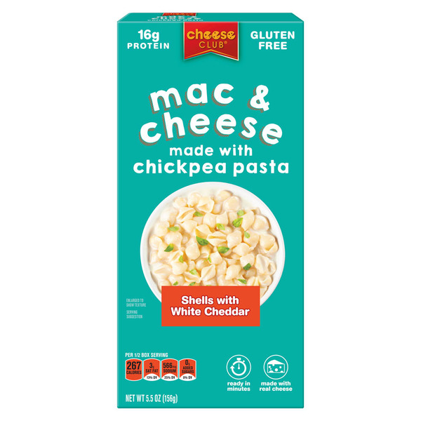 Cheese Club Chickpea Mac & Cheese Shells with White Cheddar Same-Day ...