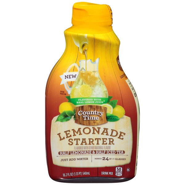Country Time Lemonade Starter Half Lemonade & Half Iced Tea Liquid ...