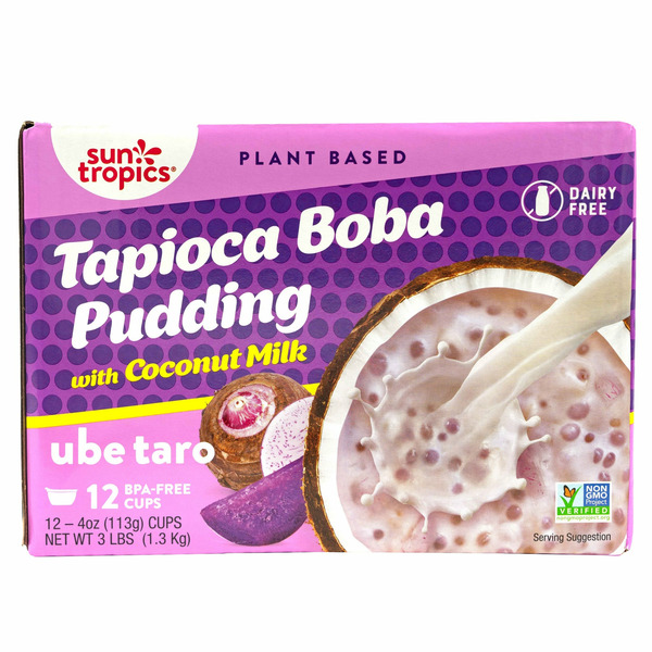 Sun Tropics Tapioca Boba Pudding Ube Taro, 4 oz, 12-count Same-Day ...