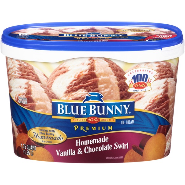 Blue Bunny Premium Homemade Vanilla & Chocolate Swirl Ice Cream (1.75 ...