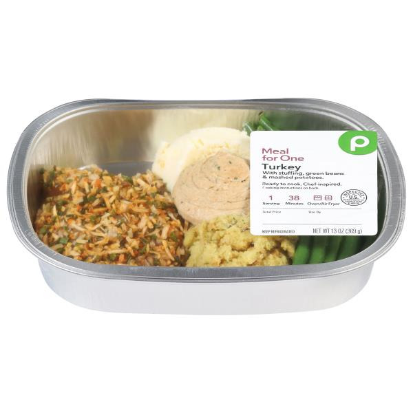 Publix Meal for One Turkey with Stuffing, Green Beans & Mashed Potatoes ...