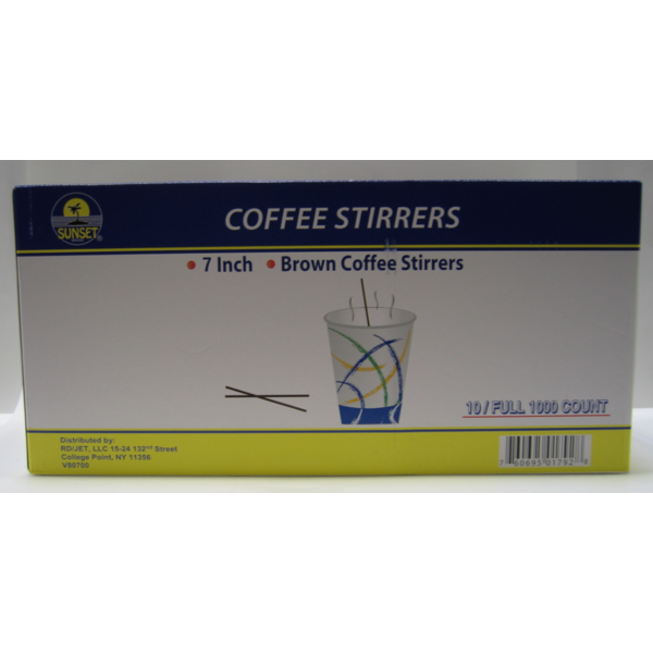 Sunset - Brown Coffee Stirrers, 7" - 1000 ct Delivery or Pickup ...