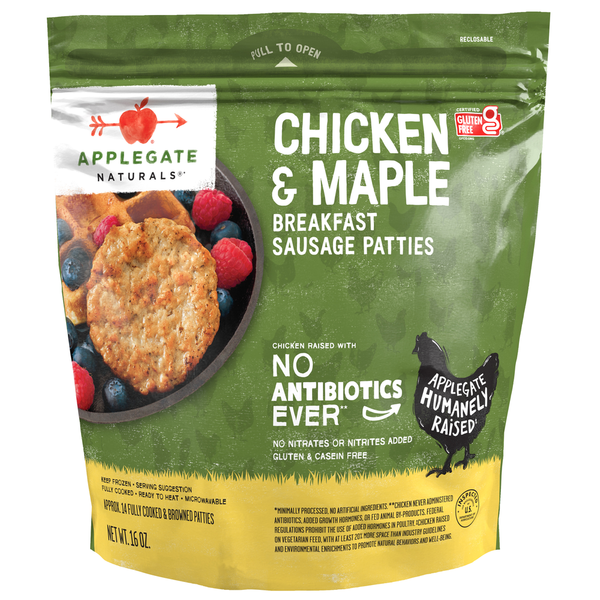 Applegate Chicken & Maple Breakfast Sausage Patties (Frozen) Same-Day Delivery or Pickup | Publix