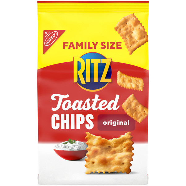 Ritz Toasted Chips Original Crackers, Party Snacks, Family Size 11 oz ...