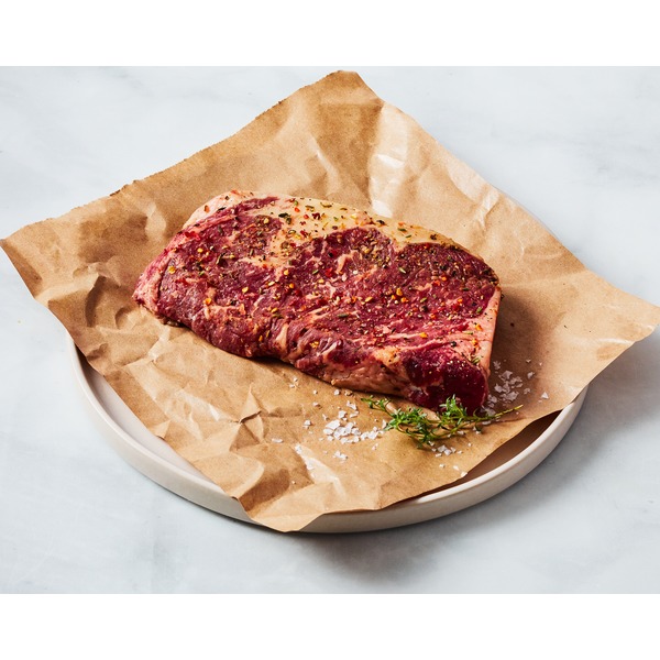 Seasoned Boneless Prime Beef Ribeye Steak (per lb) - Instacart