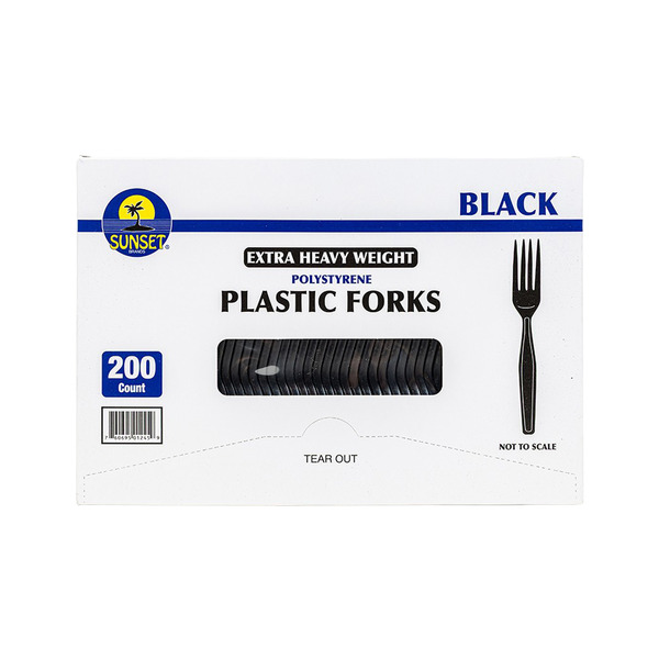 Sunset - Extra Heavy Black Plastic Forks - 200 ct Delivery or Pickup ...