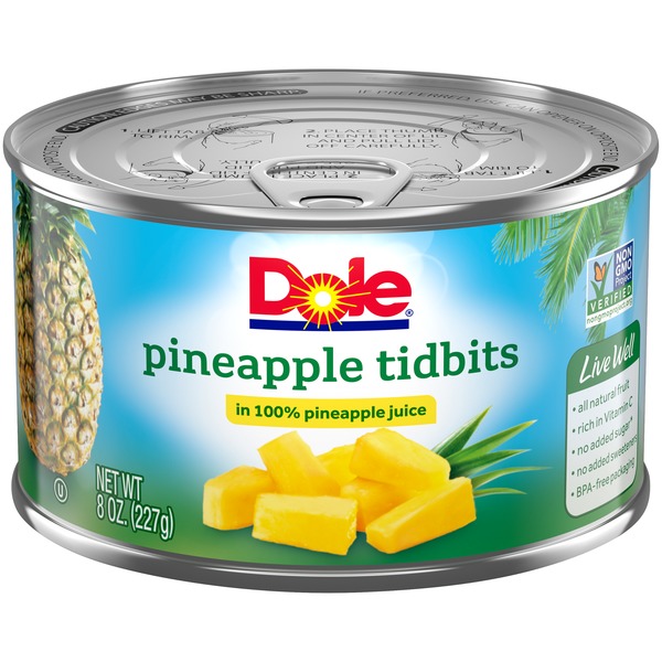 Dole Pineapple Tidbits in 100% Pineapple Juice (8 oz) - Instacart