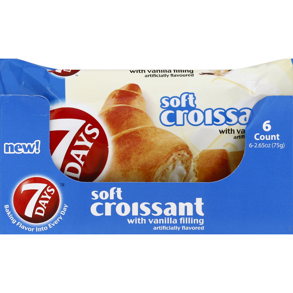 7 Days Soft Croissant with vanilla filling artificially flavored (6 ...