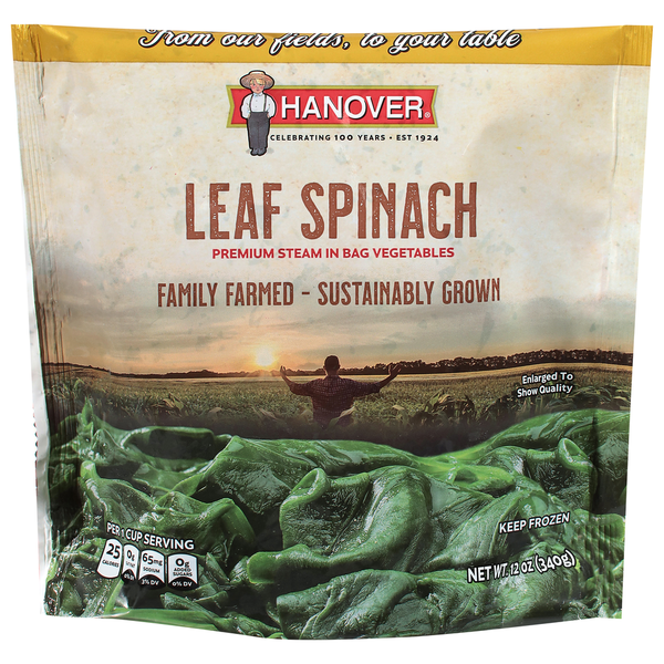 ShopRite Hanover Leaf Spinach, Premium Vegetables, Steam-in-Bag Same ...