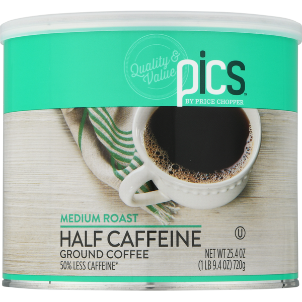 PICS Medium Roast Half Caffeine Ground Canned Coffee Same-Day Delivery ...