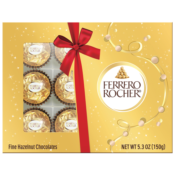Ferrero Rocher Gourmet Milk Chocolate Hazelnut, Individually Wrapped ...