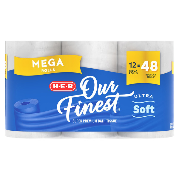 H-E-B H-E-B Our Finest Ultra Soft Toilet Paper Mega Rolls Same-Day ...