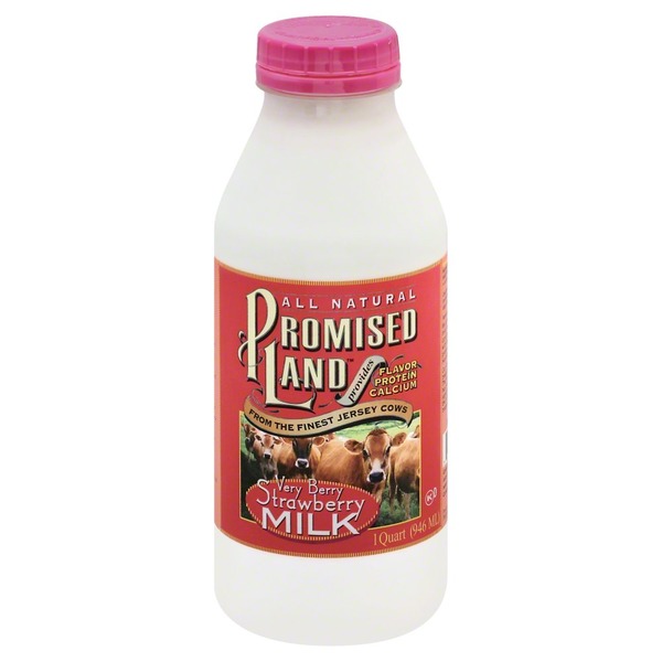 Promised Land Milk, Strawberry, Very Berry, All Natural, Bottle (1 qt ...