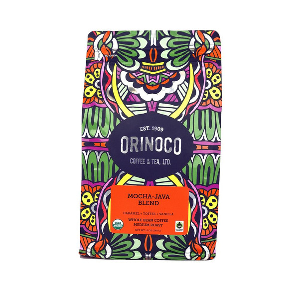Orinoco Coffee & Tea Organic Fair Trade Mocha Java Blend, Whole Bean ...