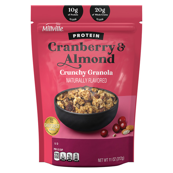 Millville Cranberries & Almonds Protein Crunchy Granola Same-Day ...