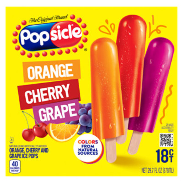 Safeway Popsicle Orange, Cherry, Grape Ice Pops Variety Pack Same-Day ...