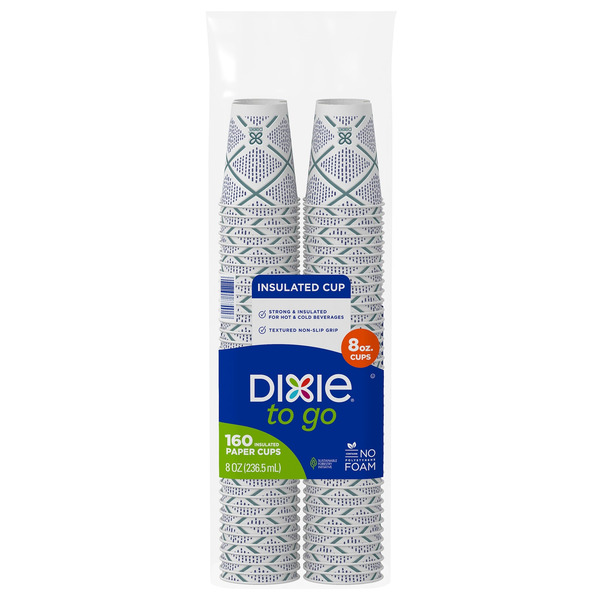 Dixie To Go Insulated Paper Hot or Cold Cup, Coffee Haze, 8 oz, 160 ct ...