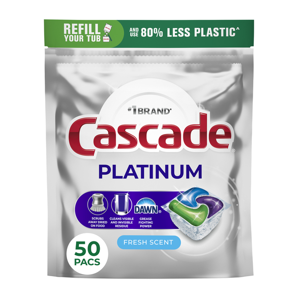 Cascade Platinum Dishwasher Pods, Fresh Same-Day Delivery or Pickup ...