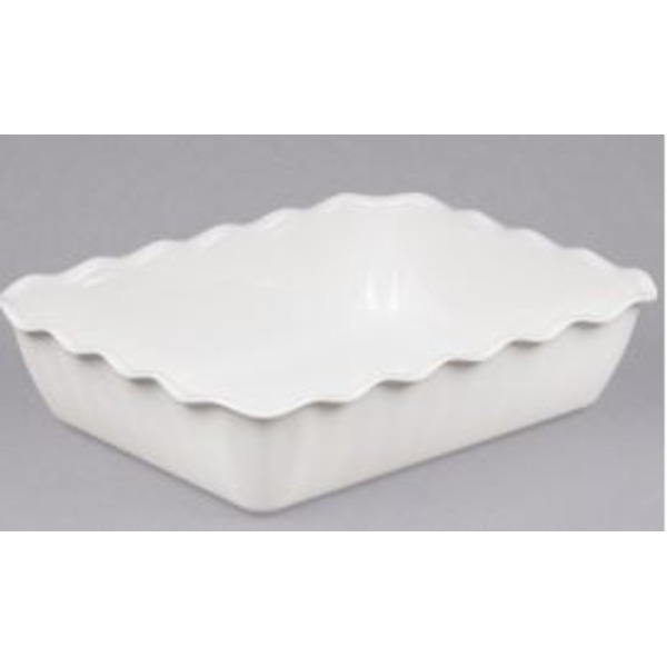 Cambro DC10148 Deli Crock square 4.9 qt. scalloped pattern white ...