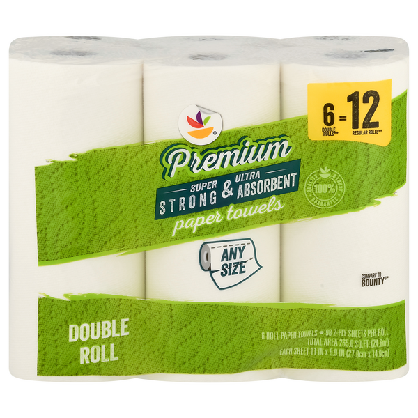 Stop & Shop Store Brand Paper Towels, Premium, Double Roll, Any Size, 2 ...