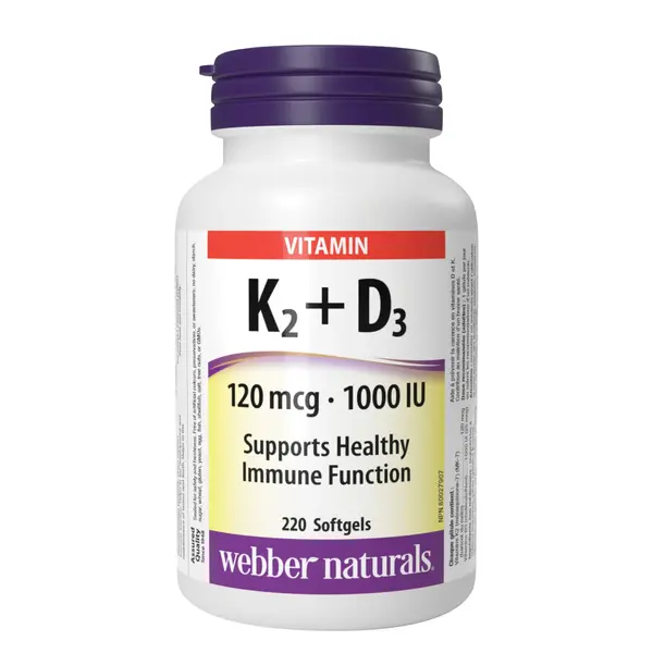 Webber Naturals Vitamin K2+D3 120 mcg / 1000 IU Same-Day Delivery | Costco