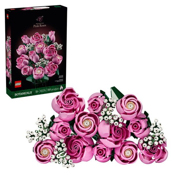 LEGO Botanicals Bouquet of Pink Roses Artificial Flowers Building ...